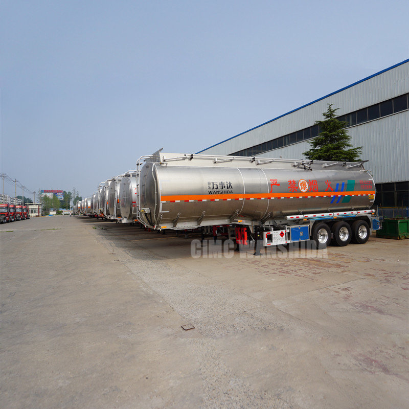 3 axles Aluminum alloy fuel tanker trailers aluminum crude oil tank trailer for sale