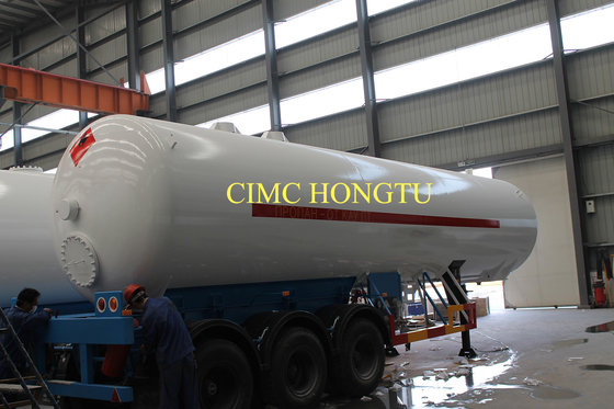 3 Axles 56.1 CBM 26 Ton LPG Gas Transport Semi Trailer Tank Tanker Lorry for Sale