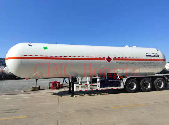 3 Axles 56.1 CBM 26 Ton LPG Gas Transport Semi Trailer Tank Tanker Lorry for Sale