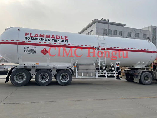 3 Axles 56.1 CBM 26 Ton LPG Gas Transport Semi Trailer Tank Tanker Lorry for Sale