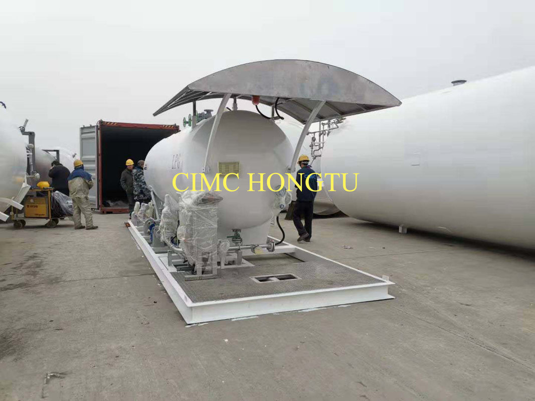 pressure vessel lpg gas filling machine storage tank skid station with cylinder