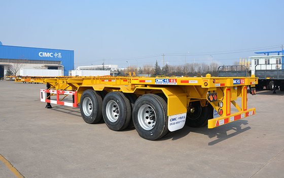 Container Wide Flatbed Trailer 40 Foot Triple Axle Trailer With Fender