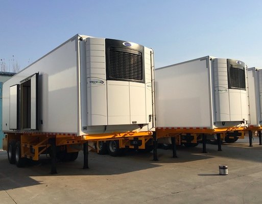 Truck Refrigerated Tractor Trailer Reefer Custom Cargo Trailers High Wall Thickness