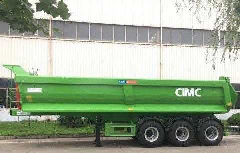 CIMC 25 M³  Dump Truck Trailer U Silo Shape Pull Behind Dual Air Brake System
