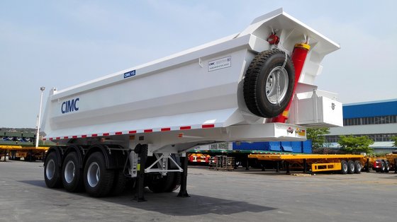 CIMC 25 M³  Dump Truck Trailer U Silo Shape Pull Behind Dual Air Brake System