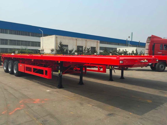 Semi Flatbed Container Trailer 40 Ft Gooseneck Trailer Large Loading Capacity