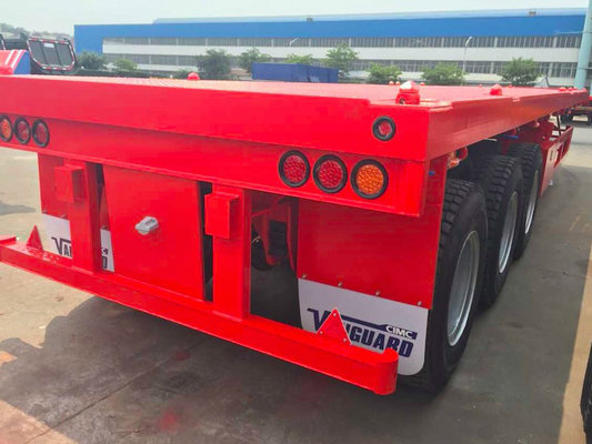 Semi Flatbed Container Trailer 40 Ft Gooseneck Trailer Large Loading Capacity