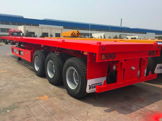Semi Flatbed Container Trailer 40 Ft Gooseneck Trailer Large Loading Capacity