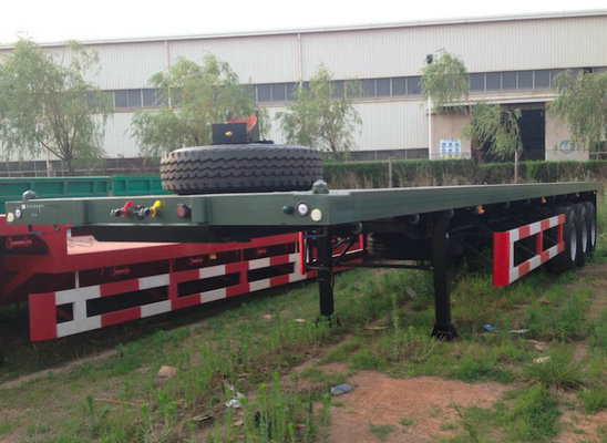 CIMC 40 Tons Cargo Flatbed Container Trailer Small Commercial Tri - Axle