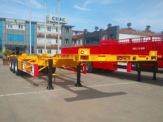 Wide Flatbed 40 Foot Gooseneck Trailer Anti - Slip Platform Twist Lock 12 Sets