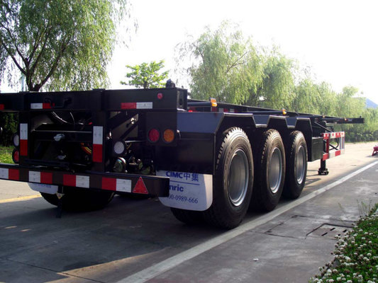 3 Axle 40ft Flatbed Container Trailer With High Tensile Strength Chassis