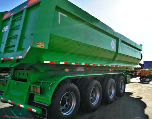 45CBM Dump Truck Trailer Air Bag Suspension Type Hydraulic Lifting 4 Axles