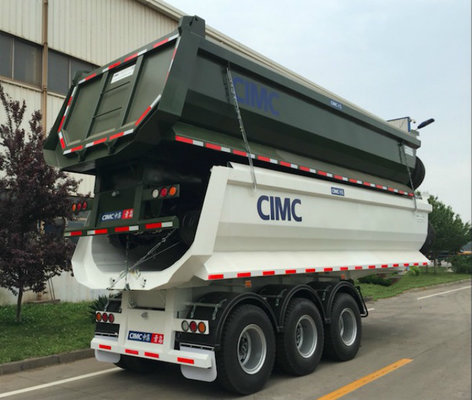 3 Axles 40 Tons Dump Truck Trailer U Shape Silo Couple With Sinotruk Truck Head