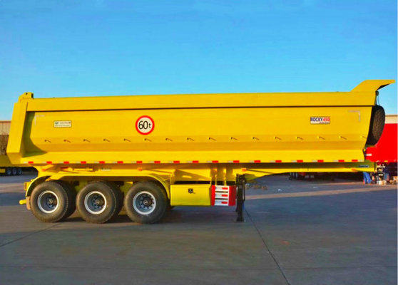 Construction Site Tandem Axle Dump Trailer High Strength Steel Chassis