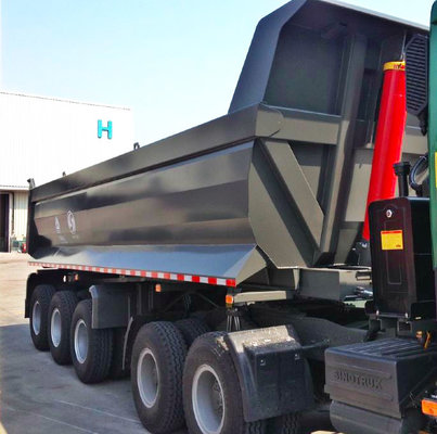 50 Tons Capacity Semi Dump Truck Corrugated Plate Hot Rolled Steel Large Payload