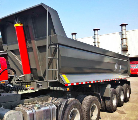 50 Tons Capacity Semi Dump Truck Corrugated Plate Hot Rolled Steel Large Payload