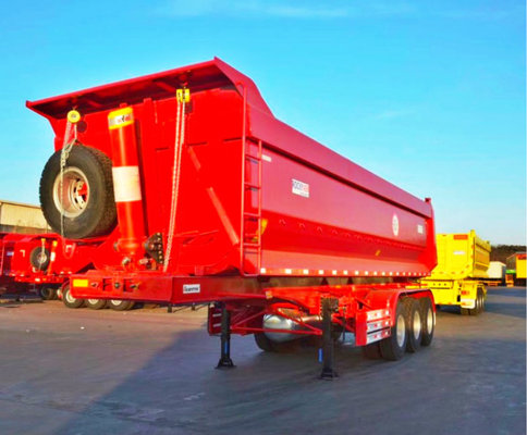 CIMC Tandem Dump Trailer Truck Deforming Resistance With HOWO Truck Head