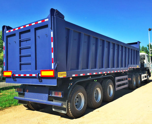 12R24 Tyre Tipper Semi Trailer Open Body Impact Resistance Suspension