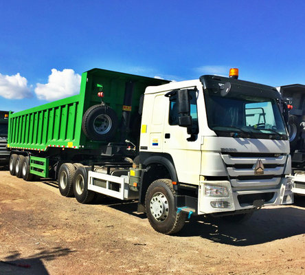 70 Tons Custom End Dump Trailers High Strength Steel Chassis For Safety Driven