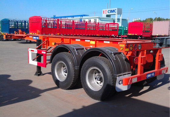 CIMC Flatbed Container Trailer 2 Axles Skeleton 20 Foot Flatbed Trailer