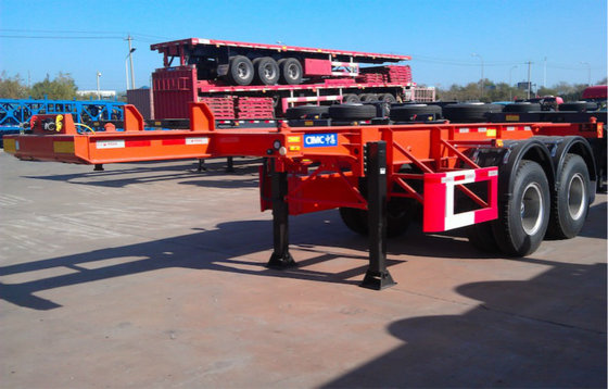 CIMC Flatbed Container Trailer 2 Axles Skeleton 20 Foot Flatbed Trailer