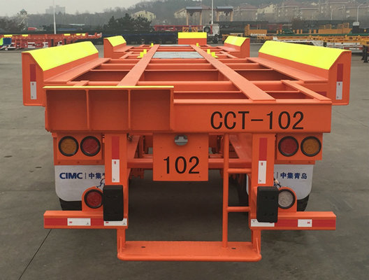 Solid Tyre Flatbed Container Trailer 45ft 2 Axles Container Transport Trailer