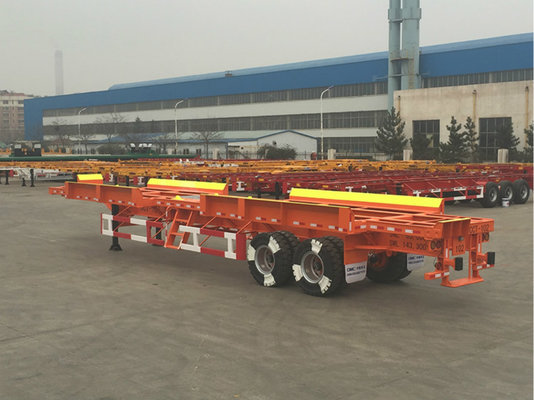 Solid Tyre Flatbed Container Trailer 45ft 2 Axles Container Transport Trailer