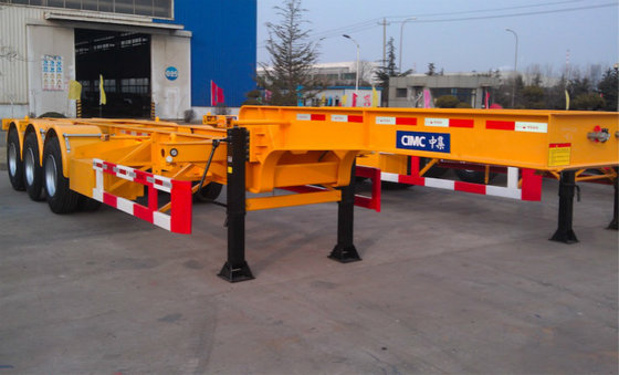 45ft Flatbed Container Chassis Trailer Gooseneck Skeleton With Three Axles