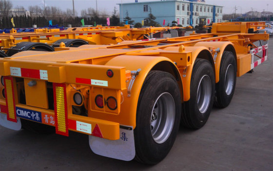 45ft Flatbed Container Chassis Trailer Gooseneck Skeleton With Three Axles