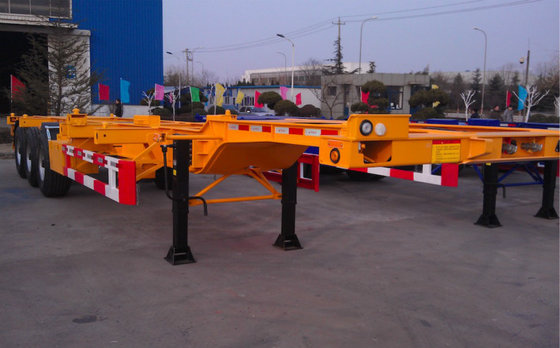 48ft 40 Tons Gooseneck Flatbed Container Trailer , 3 Axles Flatbed Truck Trailer