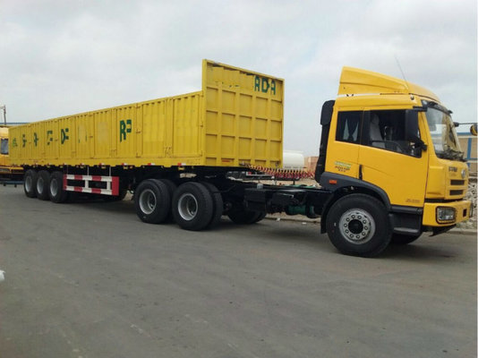 60 Tons Cargo Container Trailer FAW Container Tractor Trailer With High Side Wall