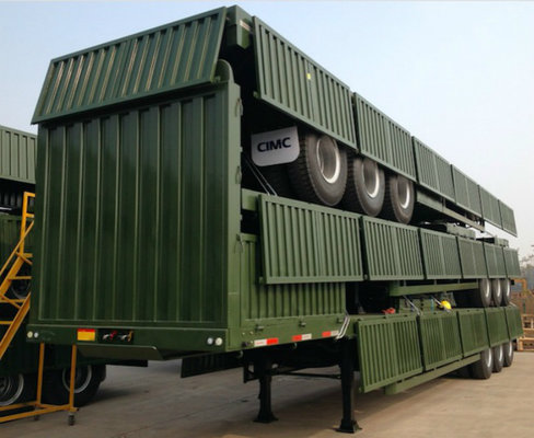60 Tons High Sidewall Cargo Container Trailer 6 Tyre 12 Tyre Container Semi Trailer