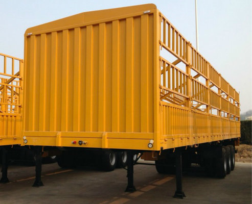 12 Wheels 40 Tons Livestock Semi Trailers Triple Axle High Tensile Carbon Steel