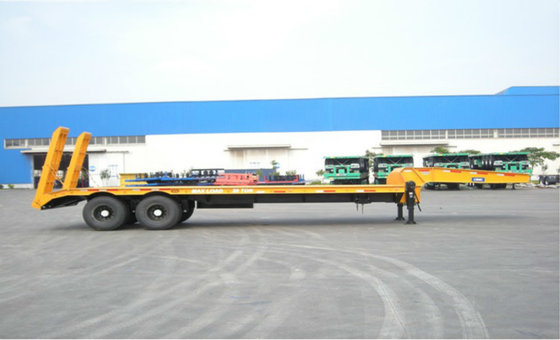2 Axles Low Bed Trailer Low Bed Container Transport Trailer For Carry Machinery