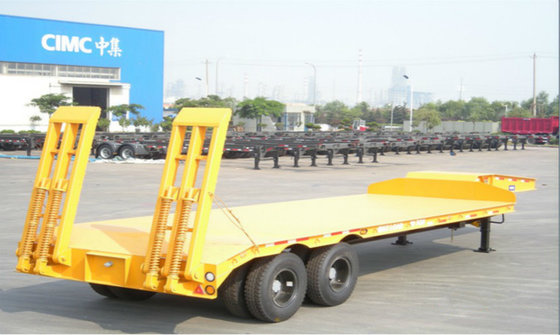 Flatbed Low Bed Loader Automatic Lifting Customized For Large Loading Excavator