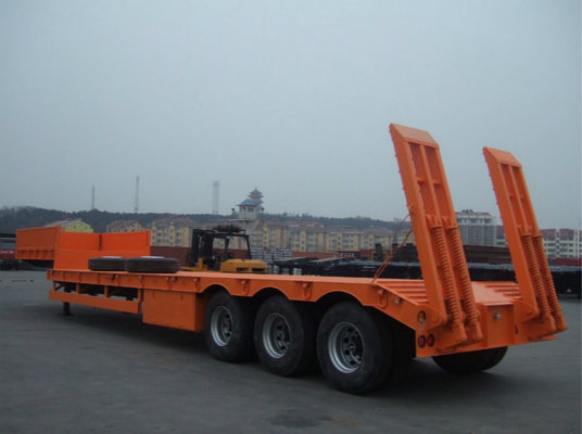 Rear Loading Low Bed Container Trailer 3 Or 4 Axles For Truck Transportation