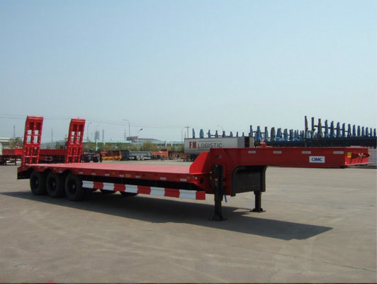 HOWO Truck Head Low Bed Trailer Steel Aluminum Flatbed Semi Trailer