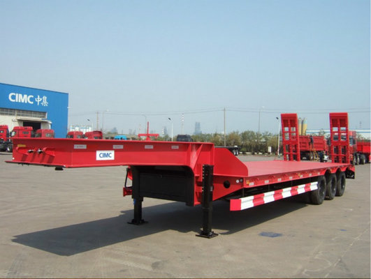 HOWO Truck Head Low Bed Trailer Steel Aluminum Flatbed Semi Trailer