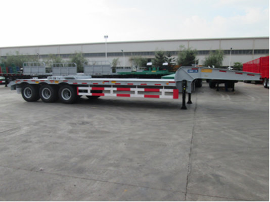 Side Extendable Low Bed Trailer High Tensile Steel With Hydraulic Ramps