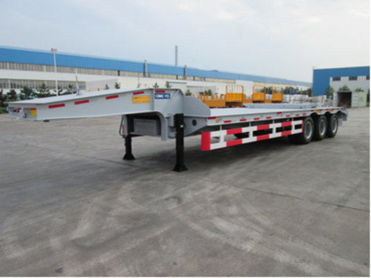 Side Extendable Low Bed Trailer High Tensile Steel With Hydraulic Ramps