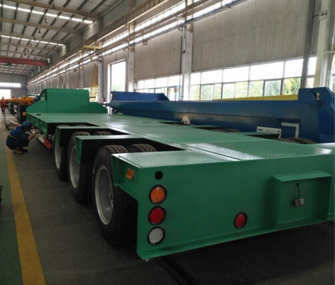 60 Ton Large Cargo Low Bed Trailer Commercial Extendable For Truck Transport