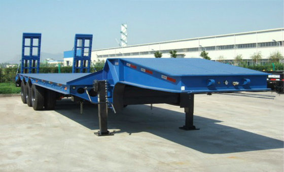 Triple Axles Flatbed Small Lowboy Trailer CIMC Low Bed Semi Trailer