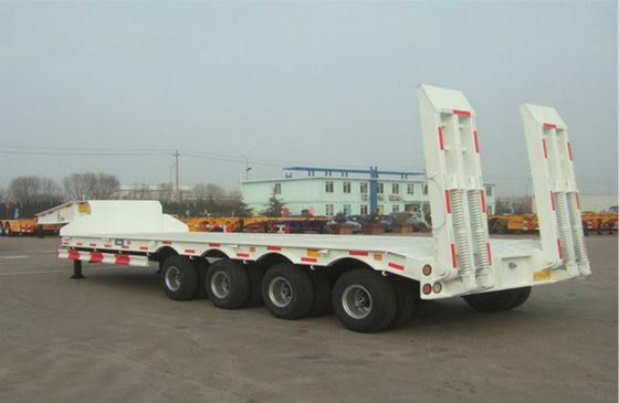 CIMC Original Low Bed Trailer 4 Axles 80ton Machanical Type With HOWO Prime Mover