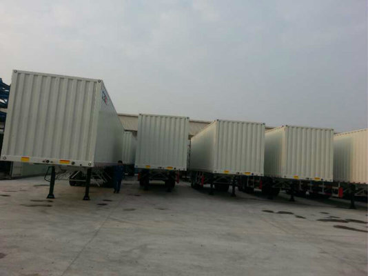 2 axle Corrugated Plate Van Semi Trailer , 13M CIMC Closed Dry Van Trailer