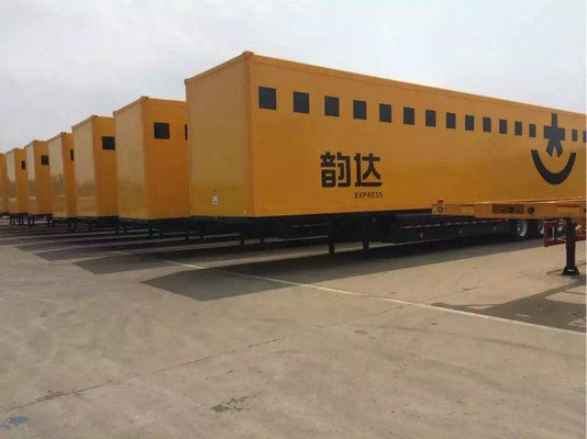 3 axle 13M Van Trailer For Express Company , 50 Tons CIMC Closed Dry Van Trailer