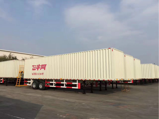 2/3 Axles Corrugated Plate Van Semi-trailer , 40 Tons Closed Dry Van Trailer For Transporting Enterprise