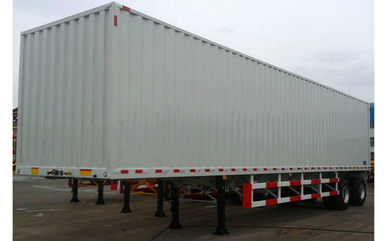 CIMC Enclosed Dry Van Trailer , 8 Wheels Light Bulk Cargo Van Trailer
