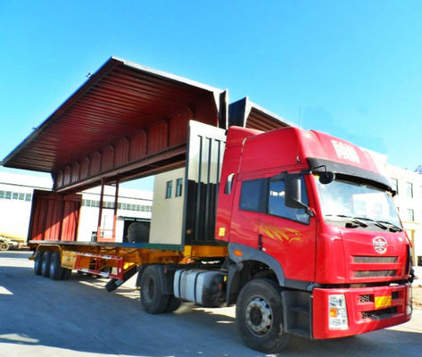 Full Opening Dry Van Trailer 3 Axles Container Semi Trailer Corrugated Plate