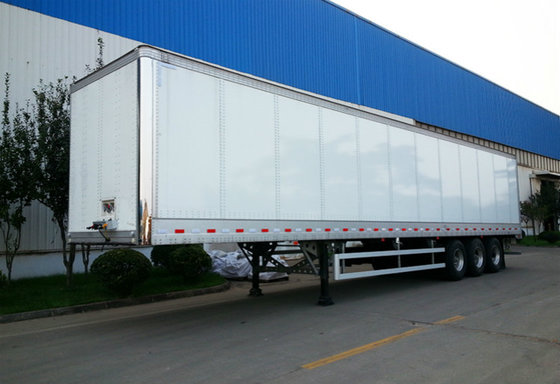 3 Axles 35 Tons Dry Van Semi Trailer Single Tyre Aluminum Alloy Panel