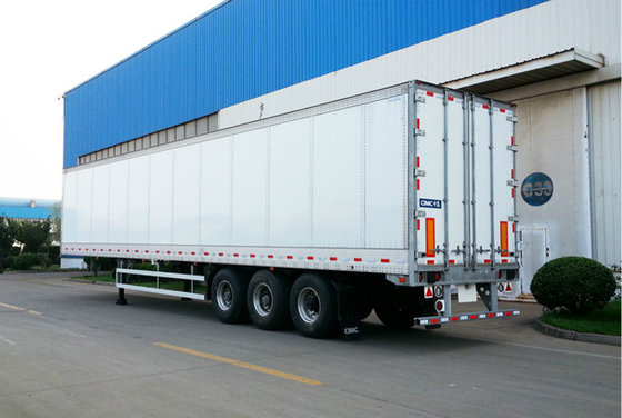 3 Axles 35 Tons Dry Van Semi Trailer Single Tyre Aluminum Alloy Panel